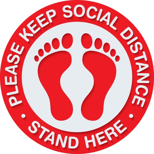 Please wear medical mask signage or floor sticker Vector Image