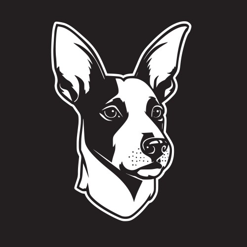 Basenji - black and white Royalty Free Vector Image