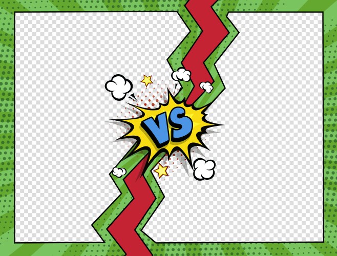 Comics vs frame versus lightning ray border Vector Image