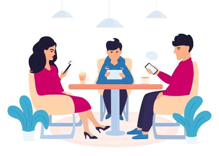 Family Using Gadgets Vector Images (over 600)