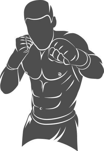 Mma fighter stance Royalty Free Vector Image - VectorStock