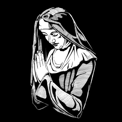 Praying Nun Drawing Vector Images (over 260)