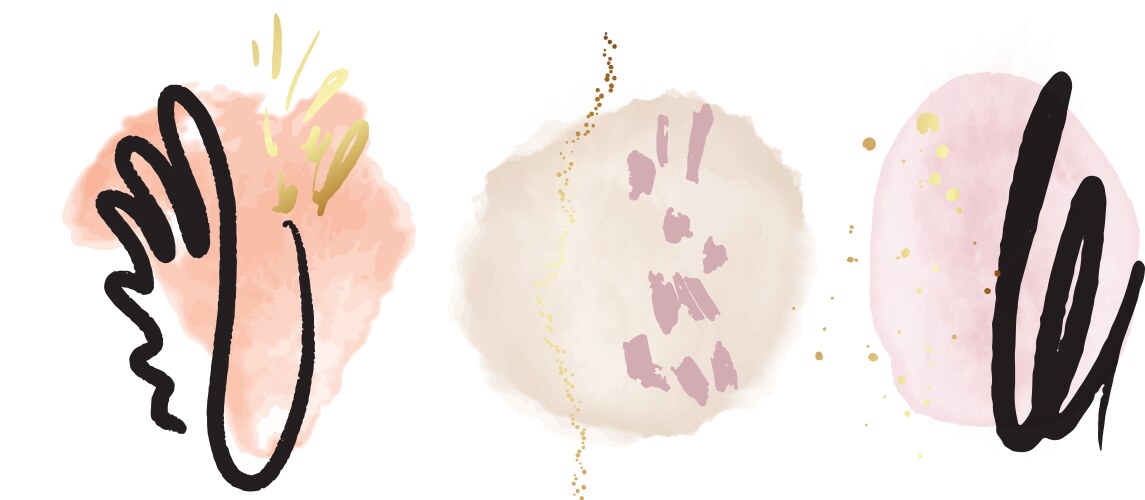 Watercolor pastel boho painting minimalist shapes Vector Image