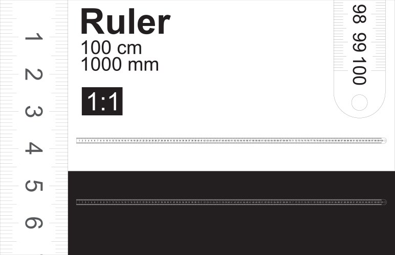 Measurement scale with black marks ruler Vector Image