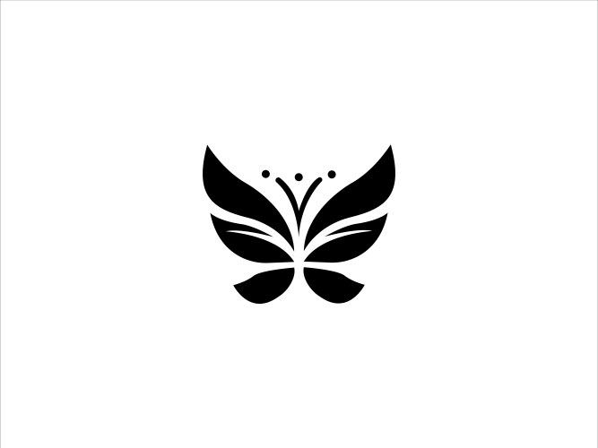 Simple butterfly logo design Royalty Free Vector Image