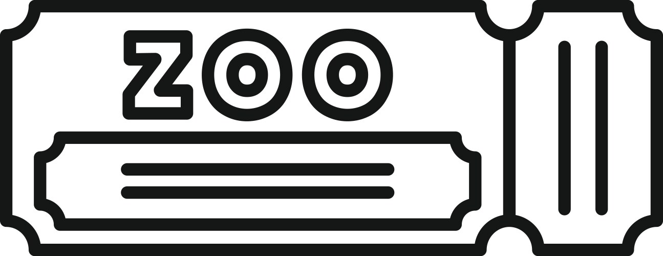 Zoo entrance ticket allowing entry to see animals Vector Image