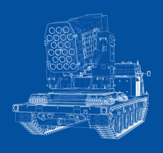 Military track missile system Royalty Free Vector Image