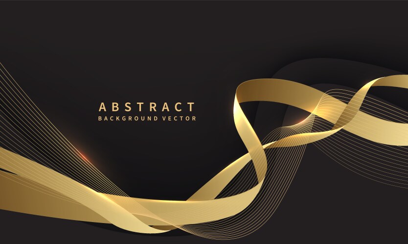 Abstract black gold metallic wavy banner Vector Image
