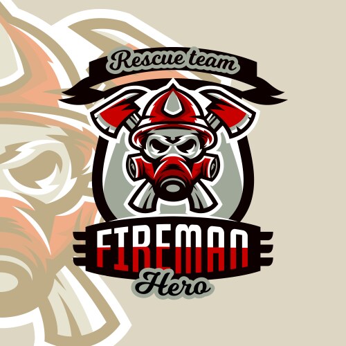 Colorful logo emblem a sticker firefighter Vector Image