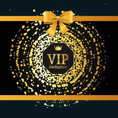 Golden glitter texture with vip logo Royalty Free Vector