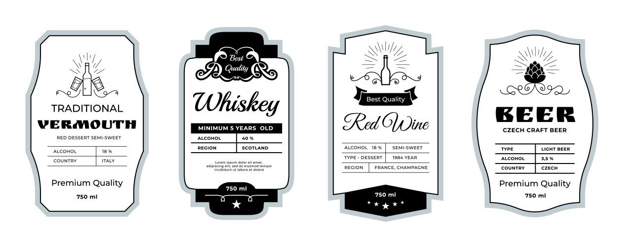 Vintage Label Alcohol Vector Images (over 40,000)