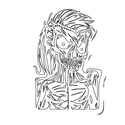 Zombie outline sketch Royalty Free Vector Image