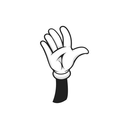 Five number hand gesture color icon Royalty Free Vector