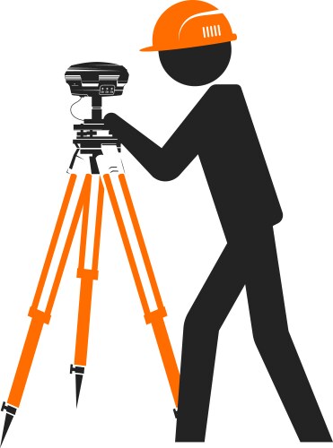 Surveyor symbol with a device Royalty Free Vector Image