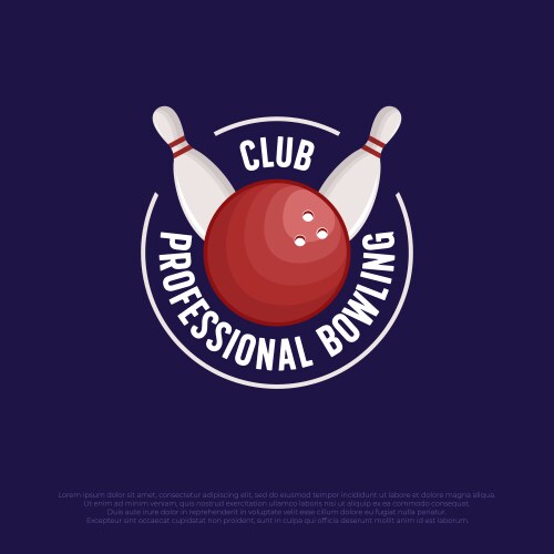Bowling ball logo icon symbol with red and white Vector Image