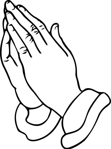 Praying hands line drawing Royalty Free Vector Image
