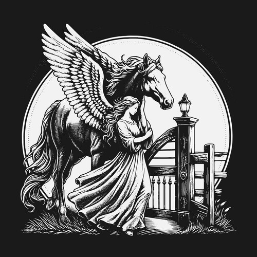 Mythical Pegasus Artwork – Free Vector | VectorStock