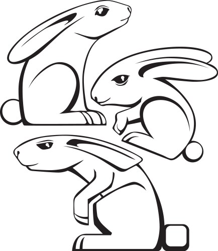 Cartoon rabbit running Royalty Free Vector Image