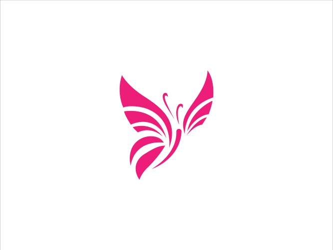 Simple butterfly logo design Royalty Free Vector Image