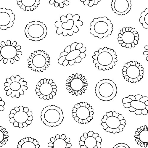 Bud flower plant seamless pattern coloring page Vector Image