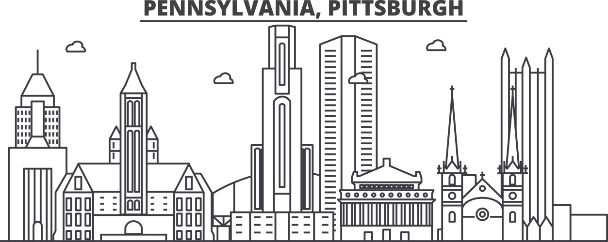 Modern city map - pittsburgh pennsylvania Vector Image