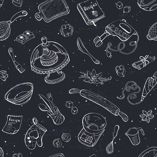 Cartoon baking seamless pattern Royalty Free Vector Image