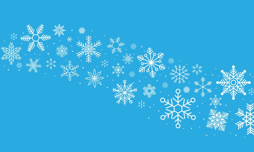 Snowflakes silhouette winter snow symbol ice Vector Image