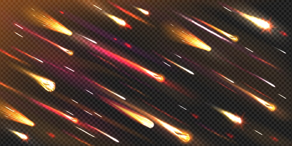 Shimmering golden particles meteor rain falling Vector Image
