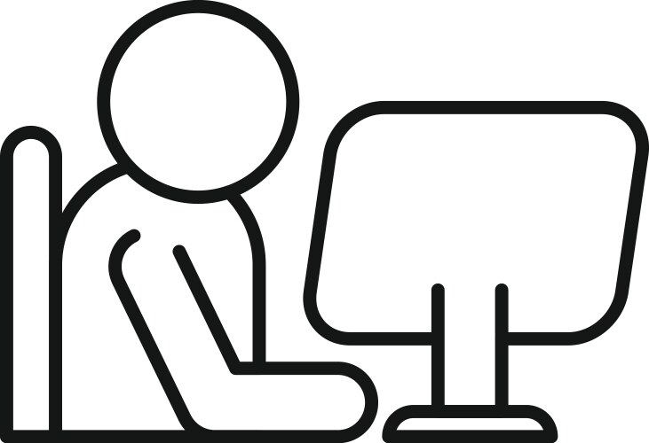 Person at Computer Icon Vector Images (over 150,000)