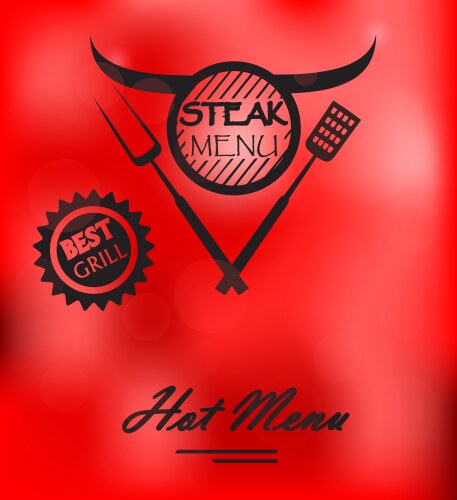 Steak frame border template Royalty Free Vector Image