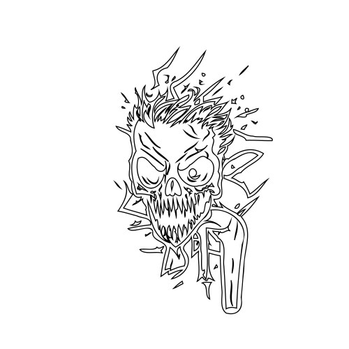 Zombie outline sketch Royalty Free Vector Image