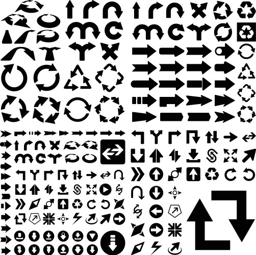 Directional arrows collection design elements Vector Image