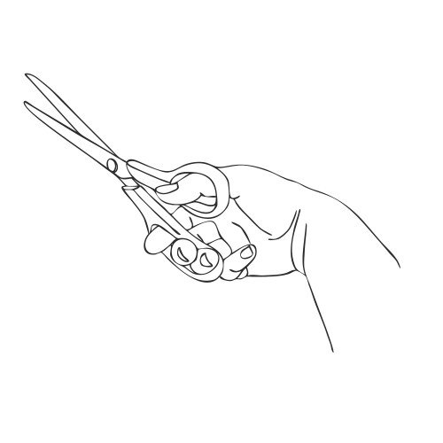 Cooking hand with scissors Royalty Free Vector Image