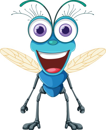 Cute fly animal waving hand Royalty Free Vector Image
