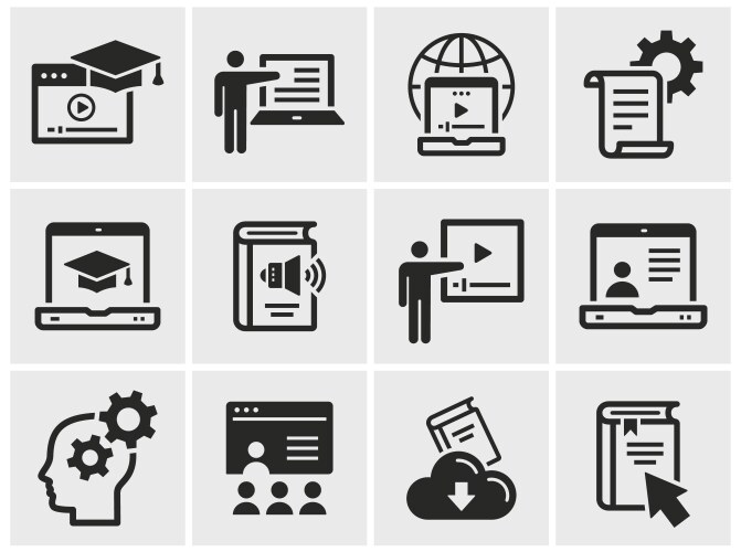 Learning icons Royalty Free Vector Image - VectorStock