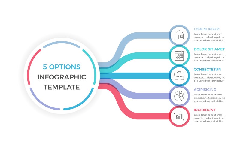 5 steps - infographic template Royalty Free Vector Image