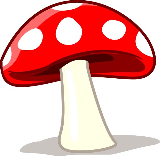 Red mushroom cartoon Royalty Free Vector Image