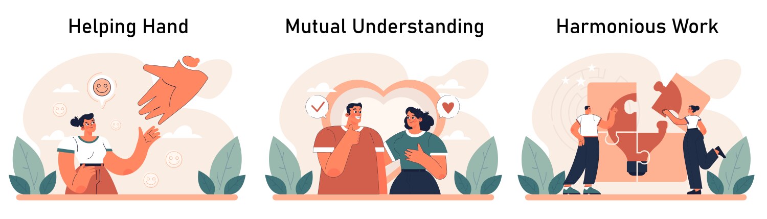 Positive relationships loving family connection Vector Image