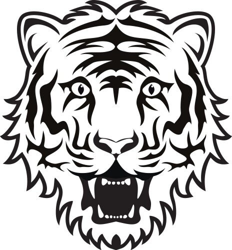 Tiger face tattoo design Royalty Free Vector Image