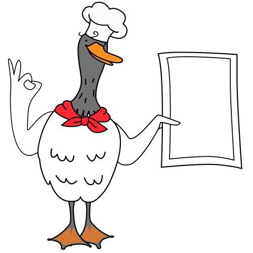 Cute goose animal cartoon Royalty Free Vector Image