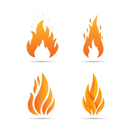 Fire icon simple two characters describing Vector Image