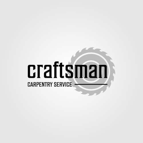 Craftsman line art minimalist logo badge Vector Image