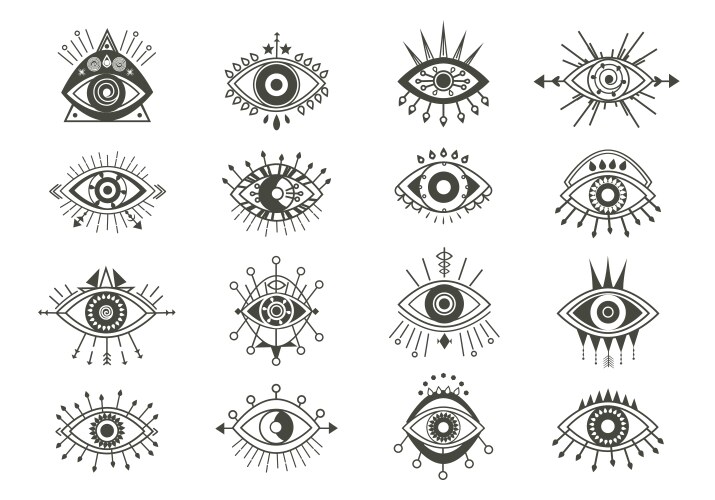 Big set with mystic symbols Royalty Free Vector Image