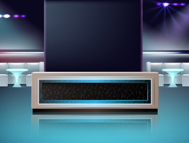 Realistic night club interior concept Royalty Free Vector