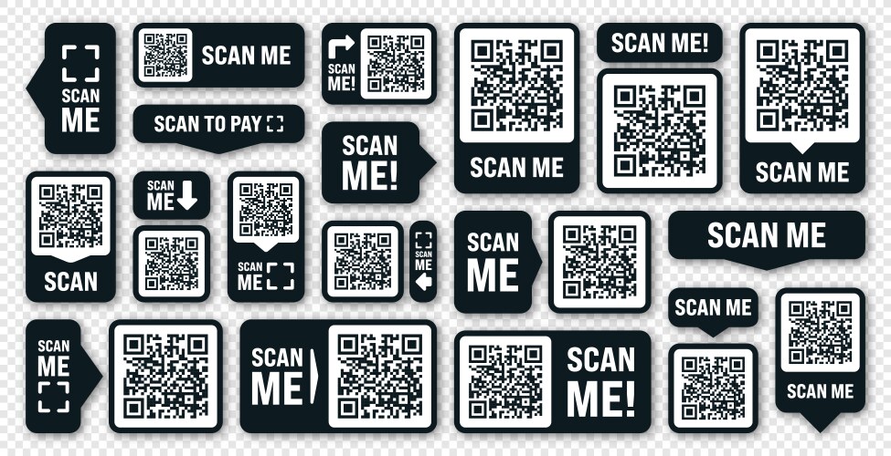 Scan me qr code sticker online payment special Vector Image