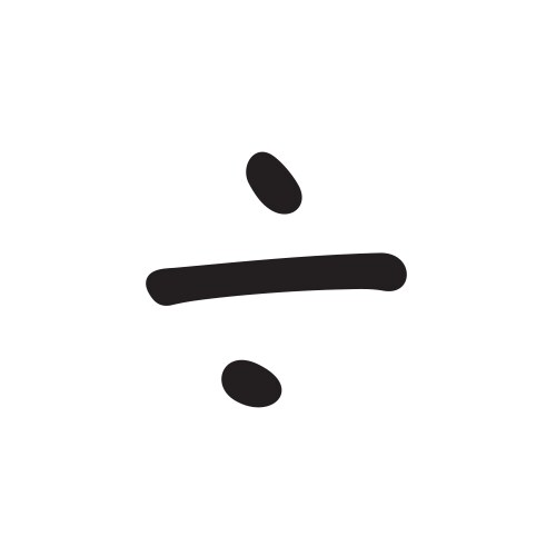 Division sign divide symbol Royalty Free Vector Image