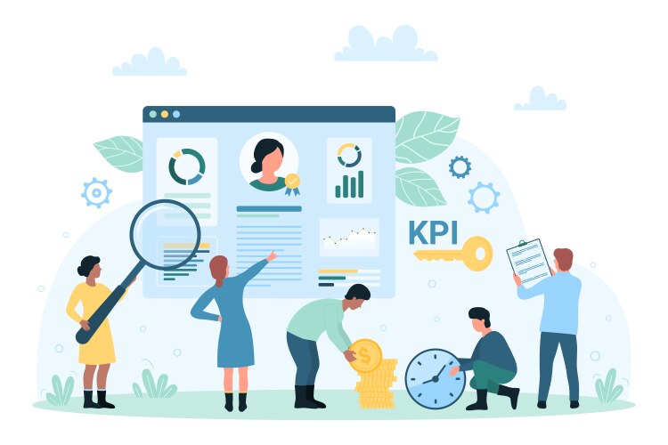 Kpi Key Performance Indicator Concept With Big Vector Image
