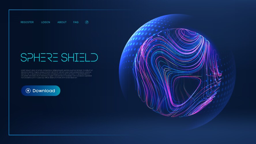 Sphere shield abstract energy protection spheres Vector Image