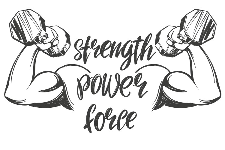 Biceps muscle icon bodybuilder strong arm sign Vector Image
