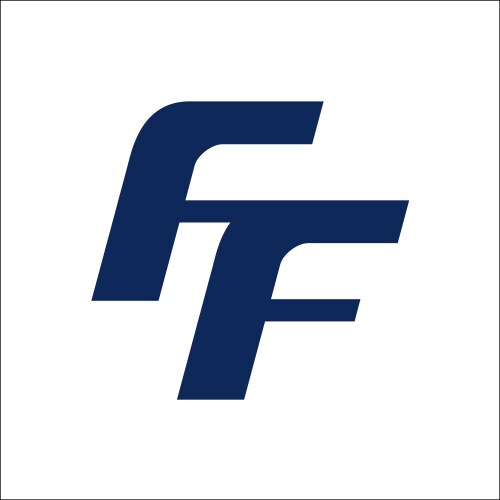 Letter f with racing flag logo Royalty Free Vector Image